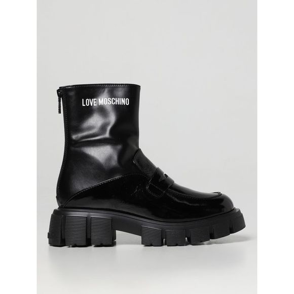 Love Moschino | Shoes | Love Moschino Flat Ankle Boots Woman Black ...